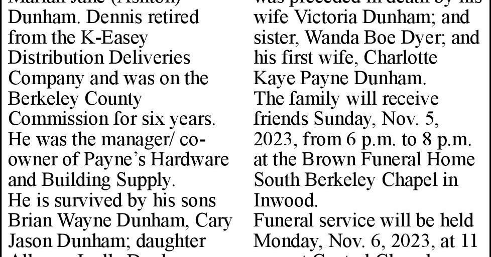 Dennis W. Dunham | Obituaries | journal-news.net