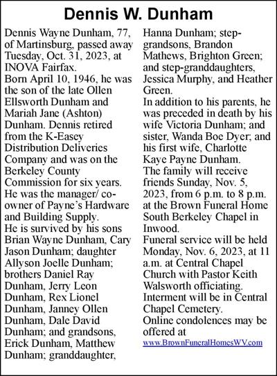 Dennis W. Dunham | Obituaries | journal-news.net