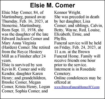 Elsie M. Comer | Obituaries | journal-news.net