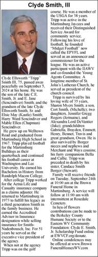 Clyde Smith, III | Obituaries | journal-news.net