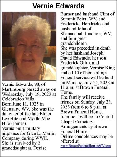 Vernie Edwards | Obituaries | journal-news.net