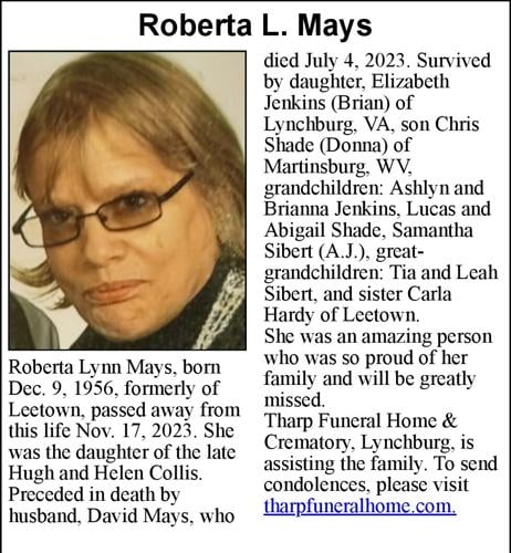 Roberta L. Mays | Obituaries | journal-news.net