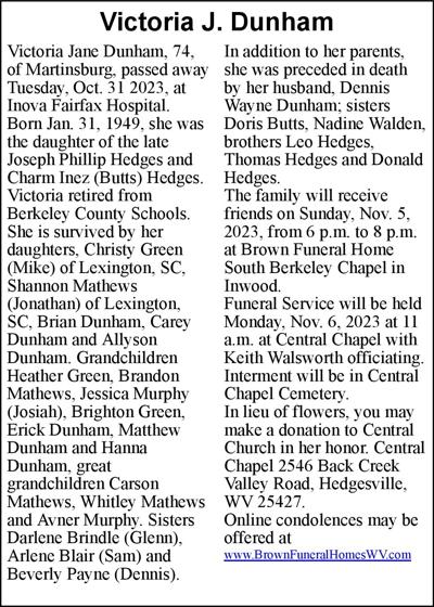 Victoria J. Dunham | Obituaries | journal-news.net