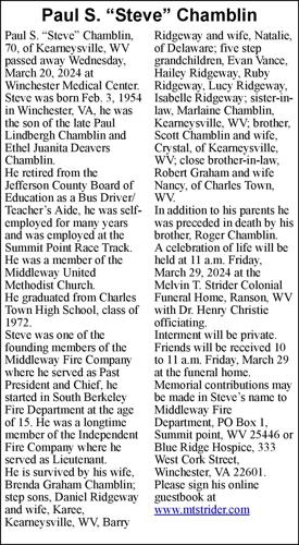 Paul S. “Steve” Chamblin | Obituaries | journal-news.net