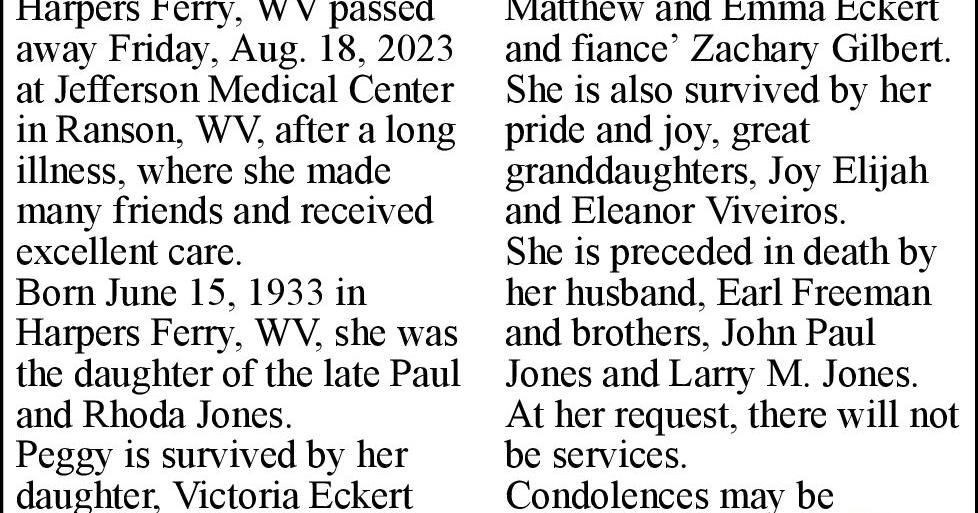 Peggy J. Freeman | Obituaries | journal-news.net