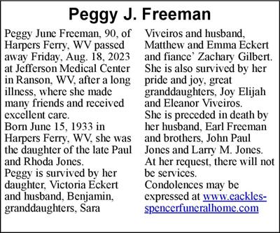 Peggy J. Freeman | Obituaries | journal-news.net
