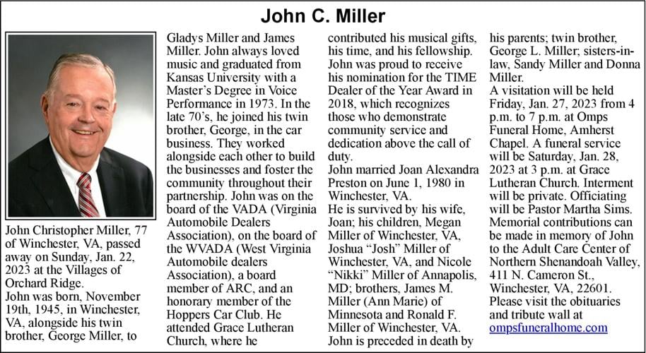 John C. Miller | Obituaries | journal-news.net