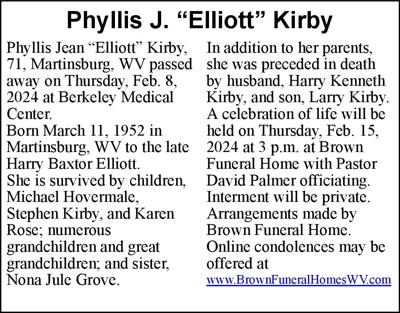 Phyllis J. “Elliott” Kirby | Obituaries | journal-news.net