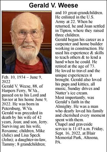 Gerald V. Weese | Obituaries | journal-news.net