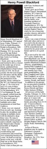 Henry Powell Blackford | Obituaries | journal-news.net