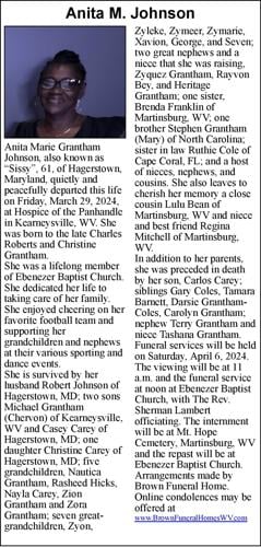 Anita M. Johnson | Obituaries | journal-news.net