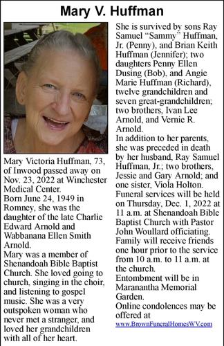 Mary V. Huffman | Obituaries | journal-news.net