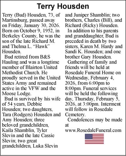 Terry Housden | Obituaries | journal-news.net