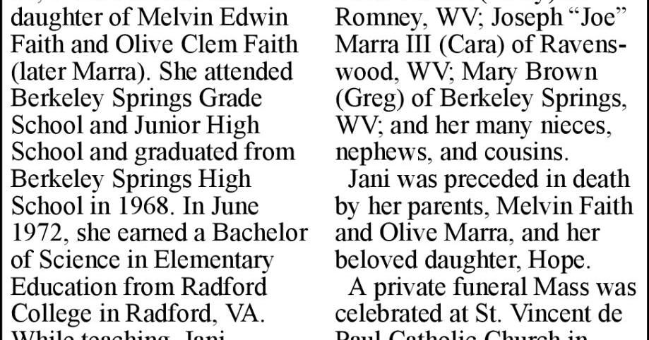 Janice Carol Faith Golden | Obituaries | journal-news.net