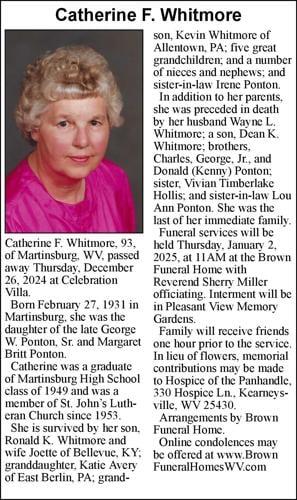 Catherine F. Whitmore | Obituaries | journal-news.net