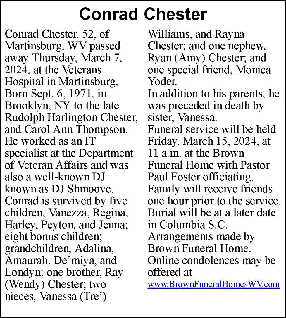 Conrad Chester | Obituaries | journal-news.net