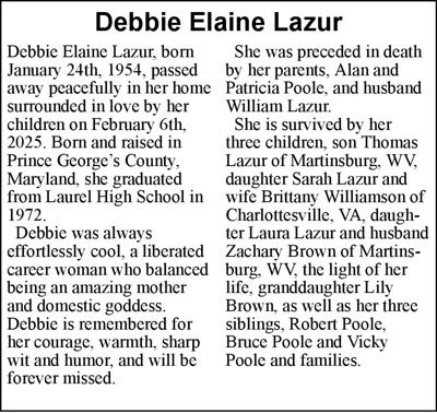 Debbie Elaine Lazur | Obituaries | journal-news.net