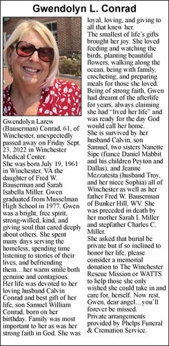 Gwendolyn L. Conrad | Obituaries | journal-news.net