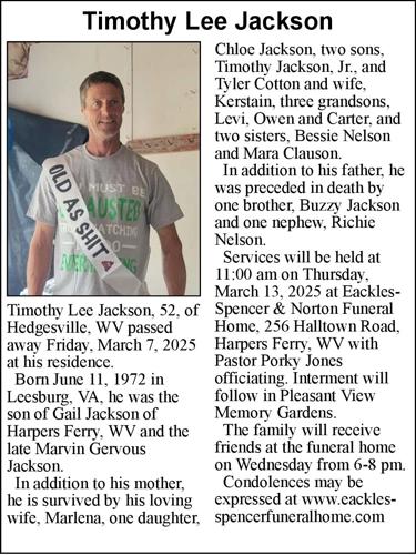 Timothy Lee Jackson | Obituaries | journal-news.net