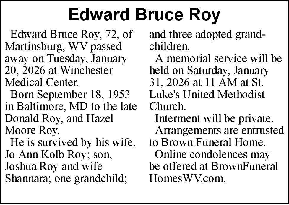 Edward Bruce Roy | Obituaries | journal-news.net