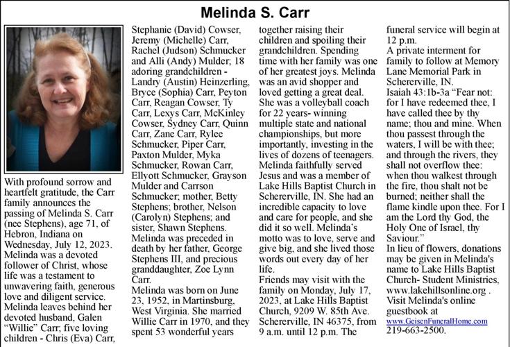 Melinda S. Carr | Obituaries | journal-news.net