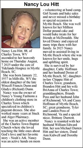 Nancy Lou Hitt | Obituaries | journal-news.net