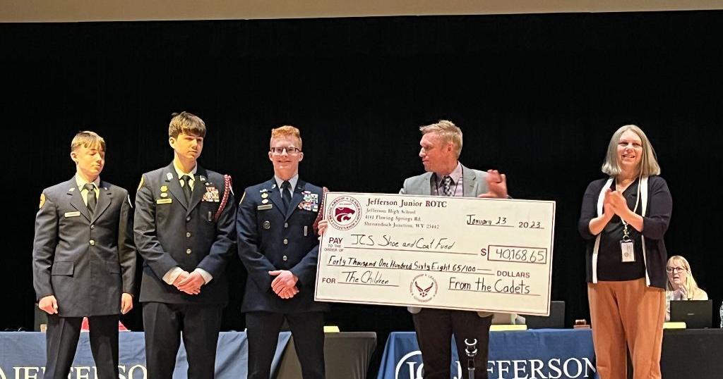 JROTC presents check for Shoe and Coat fund | Journal-news | journal ...