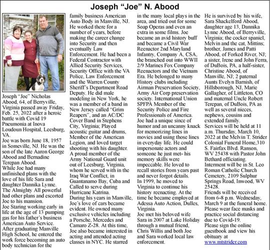 Joseph “Joe” N. Abood | Obituaries | journal-news.net