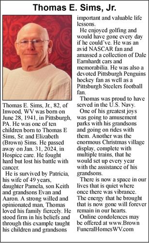 Thomas E. Sims, Jr. | Obituaries | journal-news.net