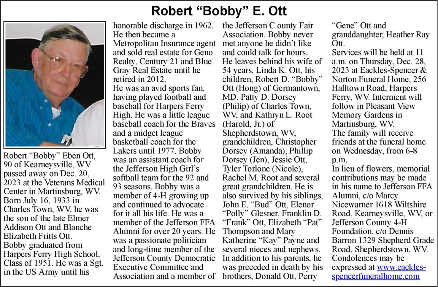 Robert “Bobby” E. Ott | Obituaries | journal-news.net