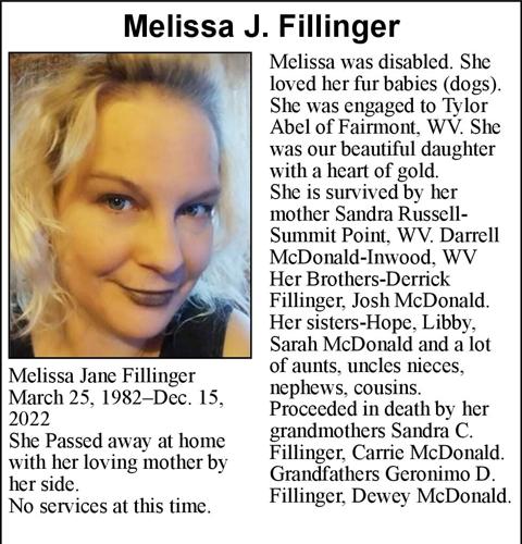 Melissa J. Fillinger | Obituaries | journal-news.net