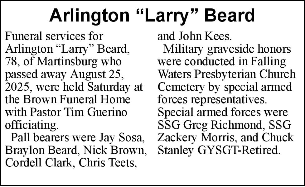 Arlington “Larry” Beard | Obituaries | journal-news.net