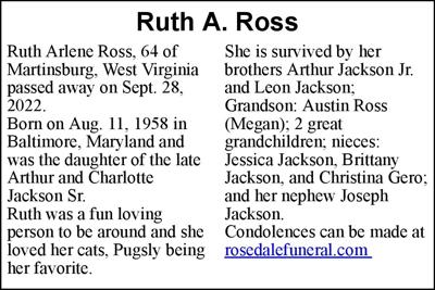 Ruth A. Ross | Obituaries | journal-news.net