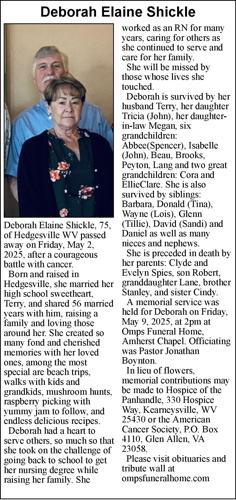 Deborah Elaine Shickle | Obituaries | journal-news.net