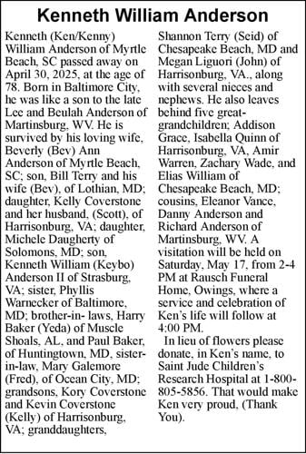 Kenneth William Anderson | Obituaries | journal-news.net