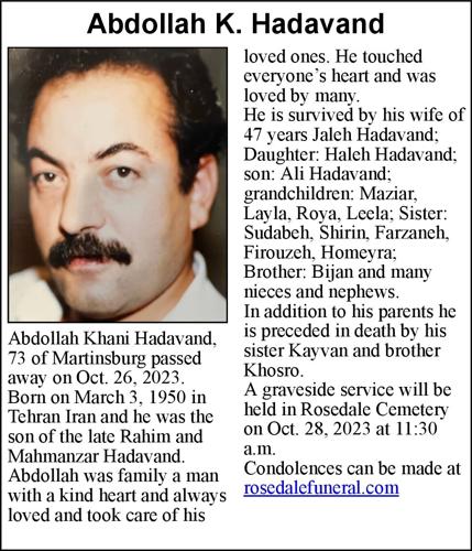 Abdollah K. Hadavand | Obituaries | journal-news.net