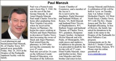 Paul Manzuk | Obituaries | journal-news.net