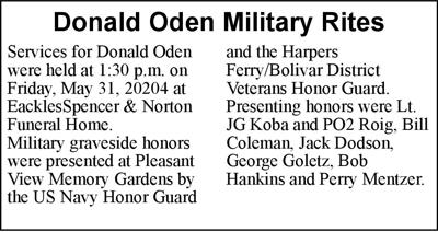 Donald Oden Military Rites | Obituaries | journal-news.net