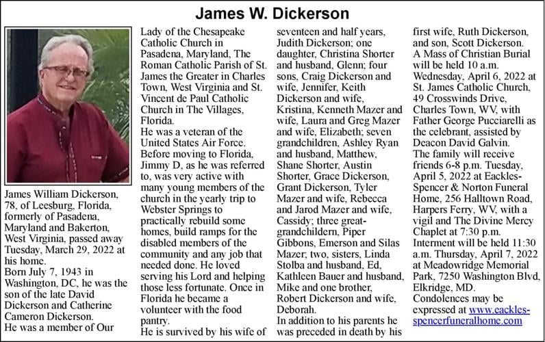 James W. Dickerson | Obituaries | journal-news.net