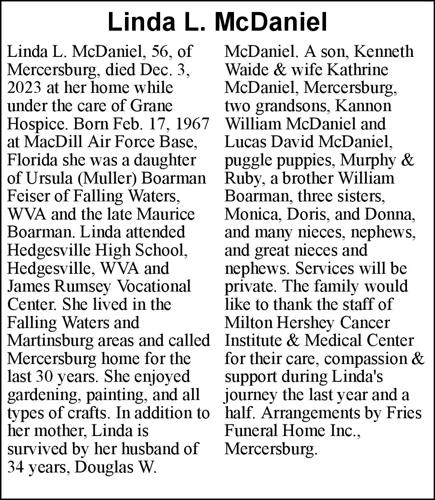 Linda L. McDaniel | Obituaries | journal-news.net