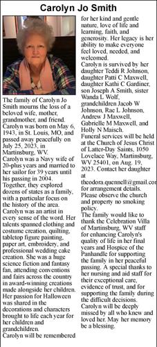 Carolyn Jo Smith | Obituaries | journal-news.net