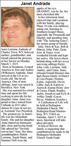 Janet Andrade | Obituaries | journal-news.net