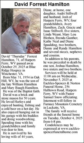 DavidForrest Hamilton | Obituaries | journal-news.net