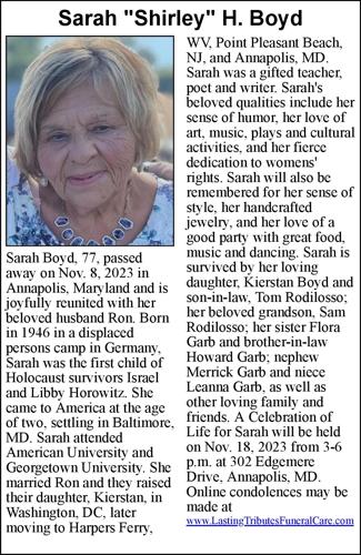 Sarah "Shirley" H. Boyd | Obituaries | journal-news.net