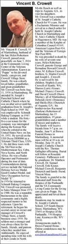 Vincent B. Crowell | Obituaries | journal-news.net