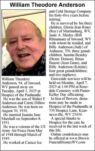 William Theodore Anderson | Obituaries | journal-news.net