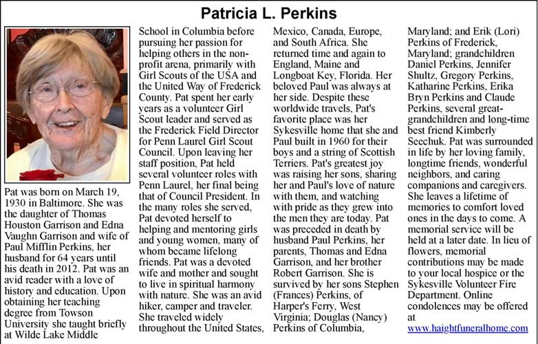 Patricia L. Perkins | Obituaries | journal-news.net
