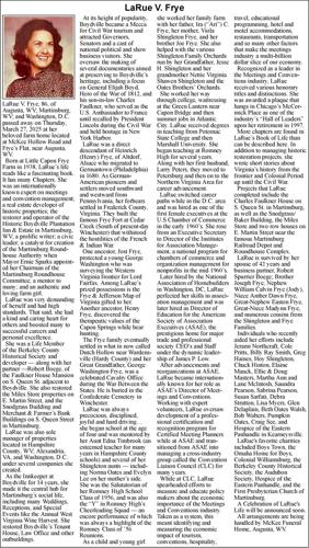 LaRue V. Frye | Obituaries | journal-news.net
