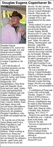 Douglas Eugene Copenhaver Sr. | Obituaries | journal-news.net