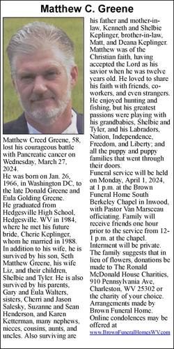 Matthew C. Greene | Obituaries | journal-news.net